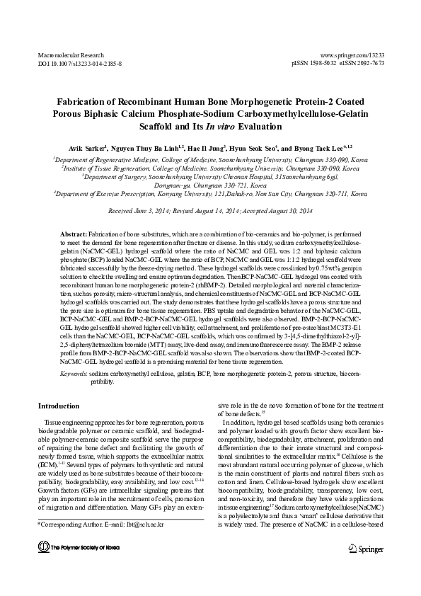 (PDF) Fabrication of recombinant human bone morphogenetic protein-2 coated porous biphasic ...