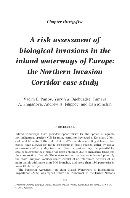 (PDF) A risk assessment of biological invasions in the inland waterways of Europe: the Northern ...