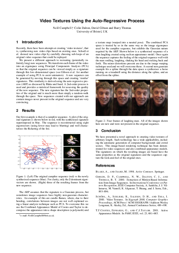 (PDF) Video textures using the auto-regressive process
