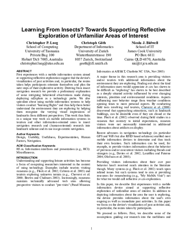 (PDF) Learning from insects?