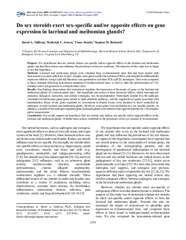 Pdf Do Sex Steroids Exert Sex Specific And Or Opposite Effects On