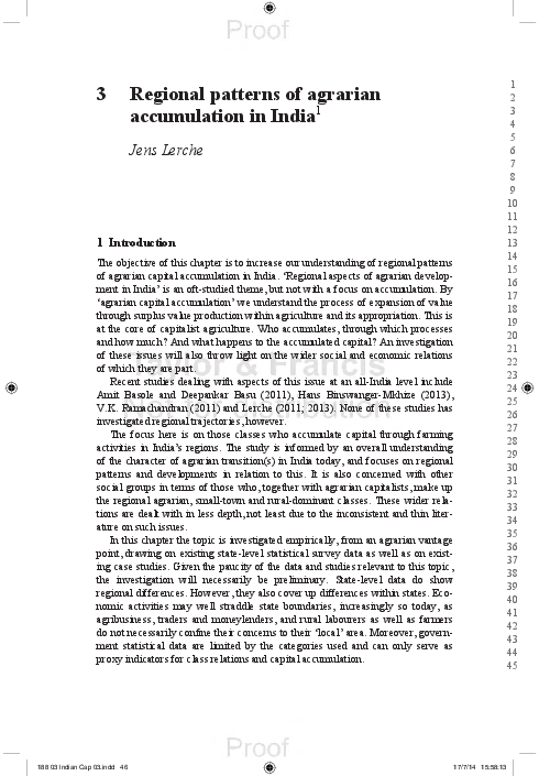 (PDF) Regional patterns of agrarian accumulation in India