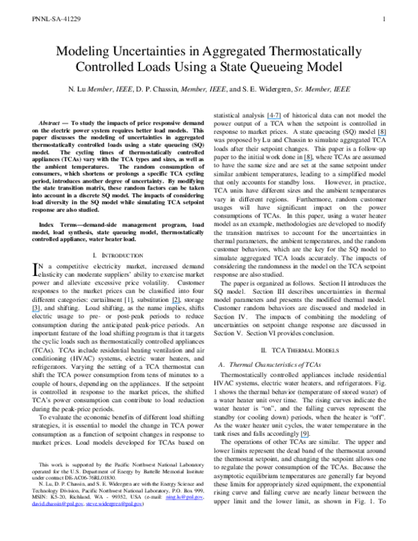 (PDF) Modeling Uncertainties in Aggregated Thermostatically Controlled Loads Using a State ...