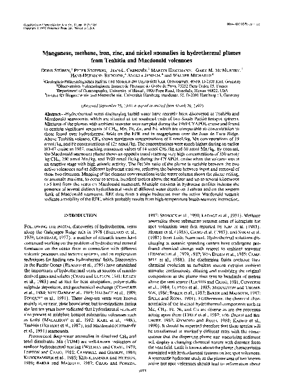 (PDF) Manganese, methane, iron, zinc, and nickel anomalies in ...