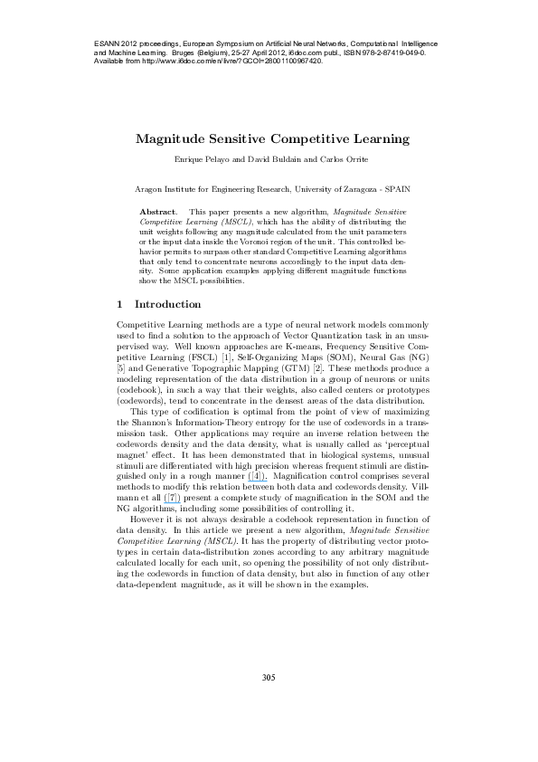 (PDF) Magnitude Sensitive Competitive Learning