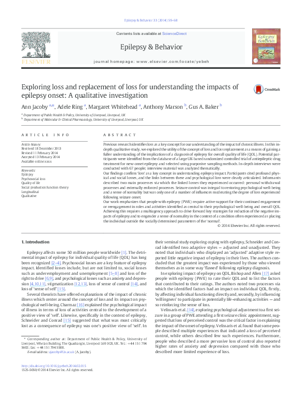 (PDF) Exploring loss and replacement of loss for understanding the ...
