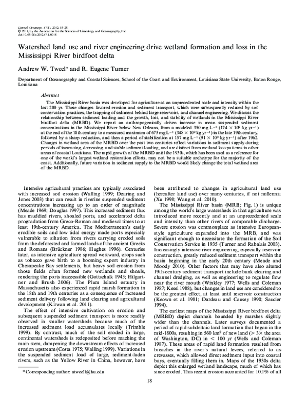 (PDF) Watershed land use and river engineering drive wetland formation ...