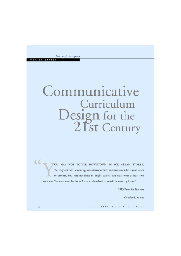 (PDF) English Teaching Forum Magazine January 2002, Volume 40, Number 1