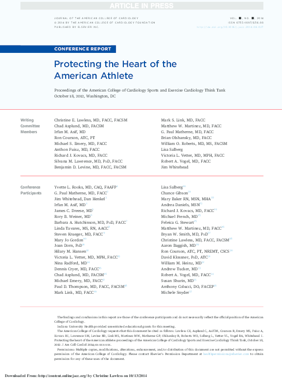 (PDF) Protecting the Heart of the American Athlete | Lisa Salberg and ...