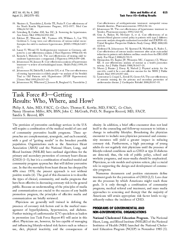 (PDF) Task Force #3—getting results: who, where, and how? | Thomas ...
