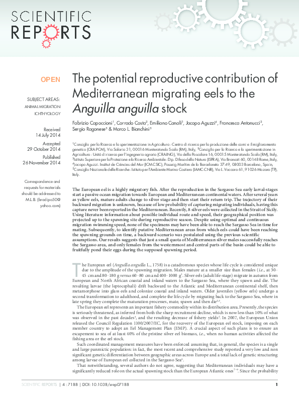 (PDF) The potential reproductive contribution of Mediterranean ...
