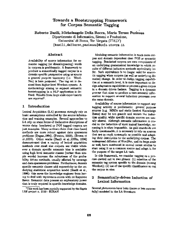 Pdf Towards A Bootstrapping Framework For Corpus Semantic Tagging 8367
