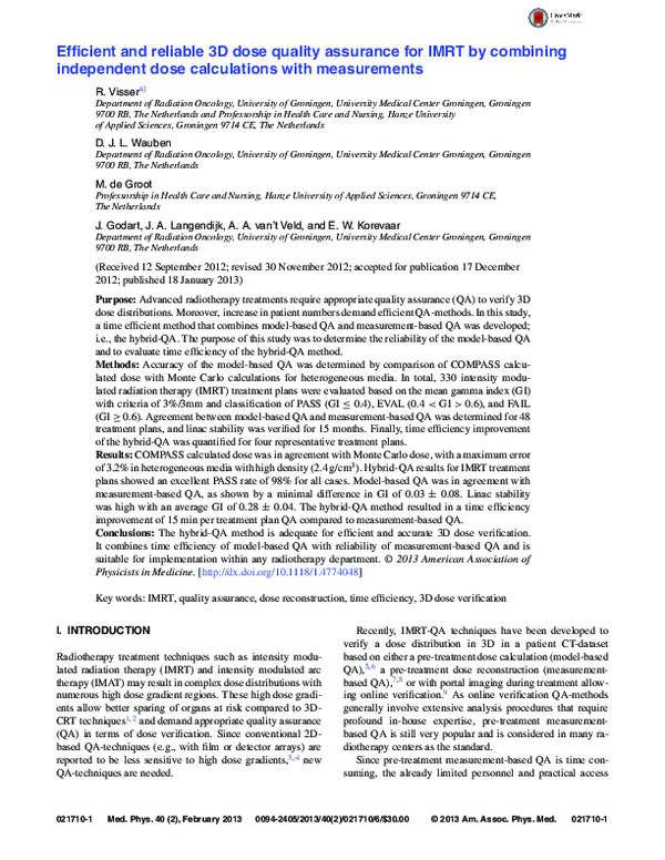 (PDF) Patient-specific IMRT verification using independent fluence ...