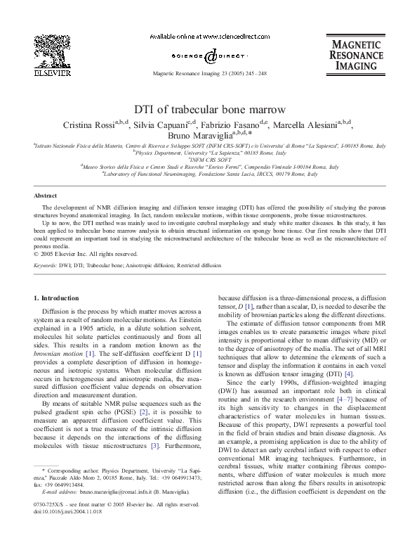 (PDF) DTI of trabecular bone marrow