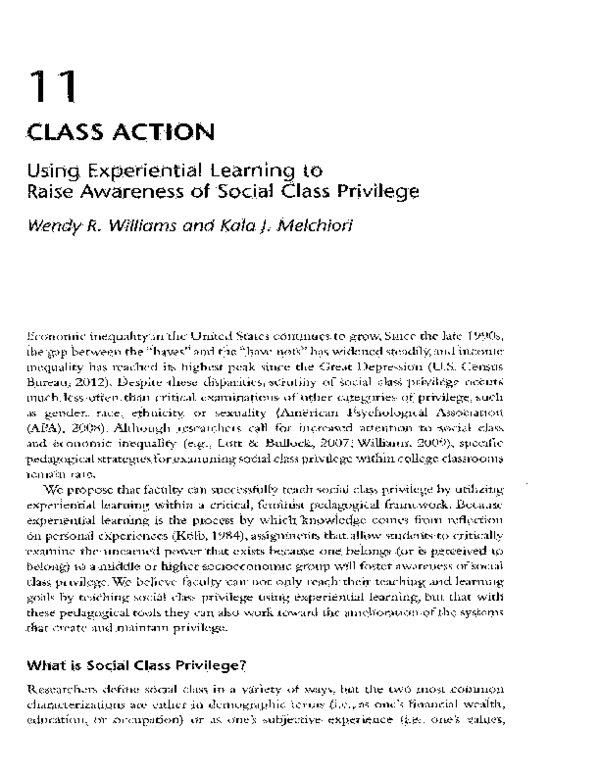 (PDF) Class action: Using experiential learning to raise awareness of ...