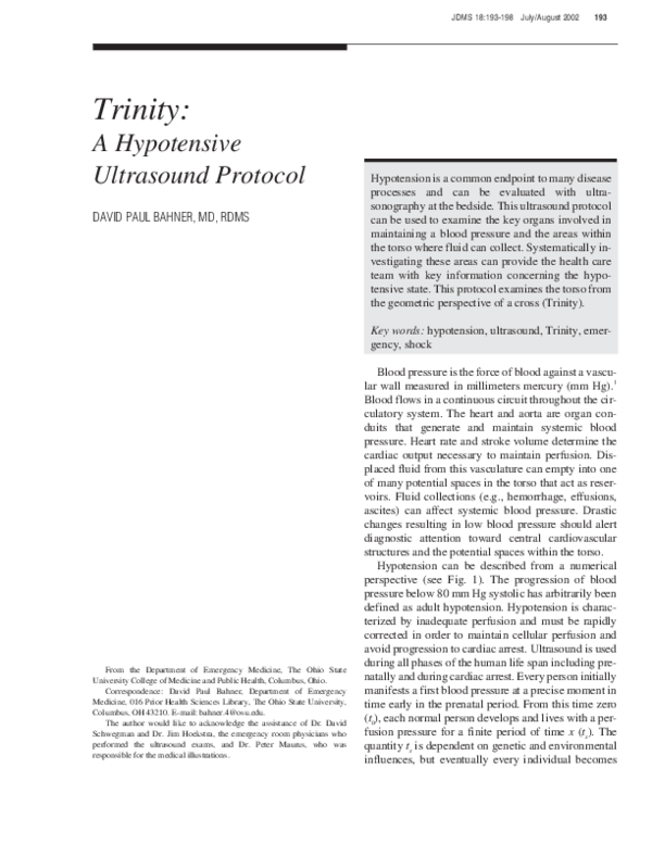 (PDF) Trinity:: A Hypotensive Ultrasound Protocol