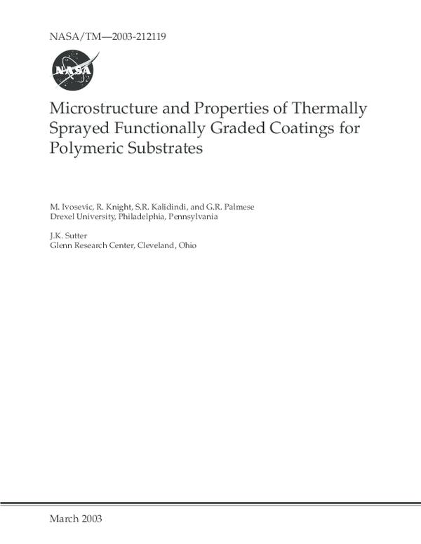 (PDF) Microstructure and Properties of Thermally Sprayed Silicon Nitride-Based Coatings
