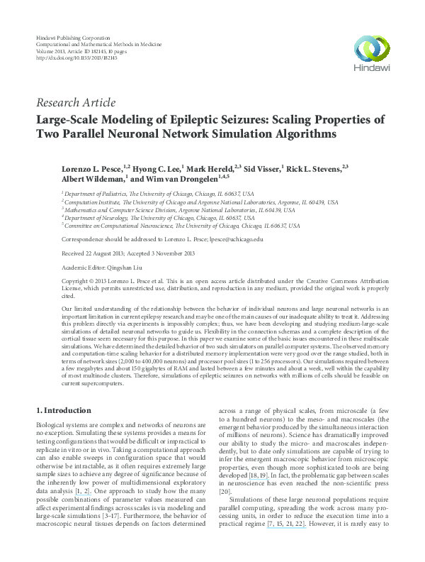(PDF) Large-Scale Modeling of Epileptic Seizures: Scaling Properties of Two Parallel Neuronal ...