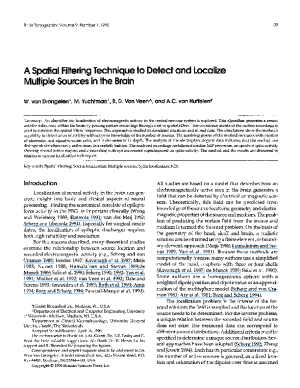 Pdf A Spatial Filtering Technique To Detect And Localize Multiple