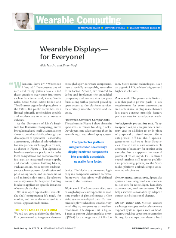 (PDF) Wearable Displays for Everyone!