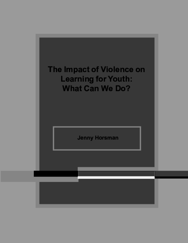 (PDF) The Impact of Violence on Learning for Youth: What Can We Do ...
