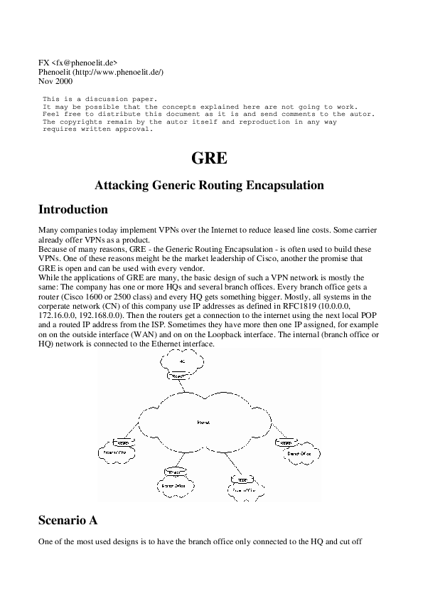 Pdf Attacking Gre With Tcp Header Modifications