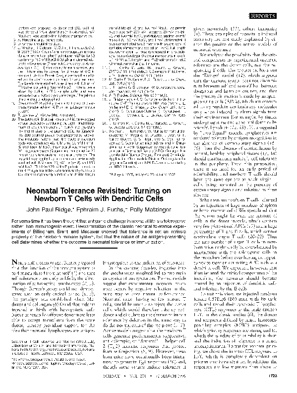 (PDF) Neonatal Tolerance Revisited: Turning on Newborn T Cells with ...