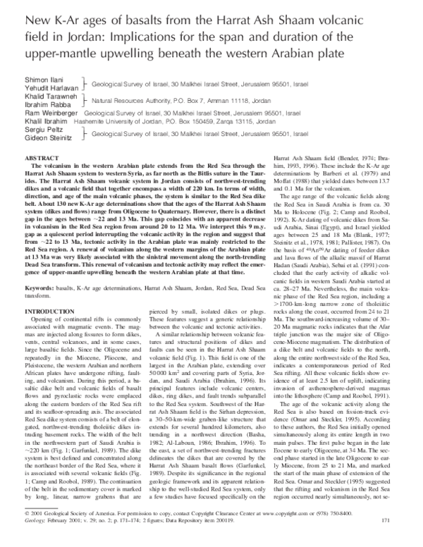 (PDF) New K-Ar ages of basalts from the Harrat Ash Shaam volcanic field ...