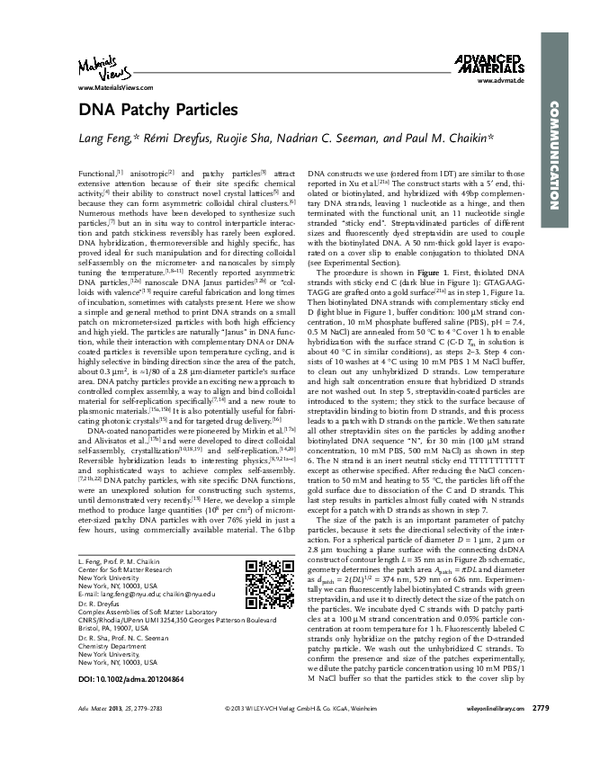 (PDF) DNA Patchy Particles