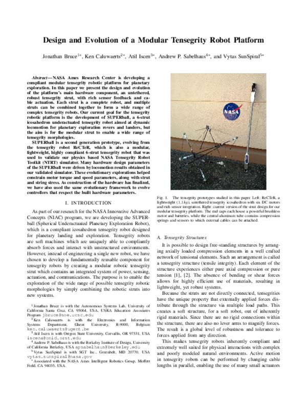 (PDF) Design and Evolution of a Modular Tensegrity Robot Platform