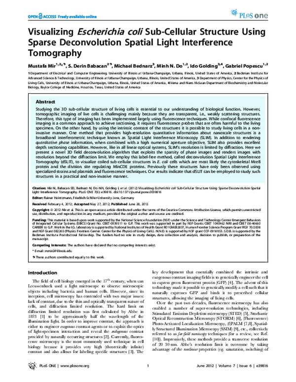 (PDF) Visualizing Escherichia coli Sub-Cellular Structure Using Sparse Deconvolution Spatial ...