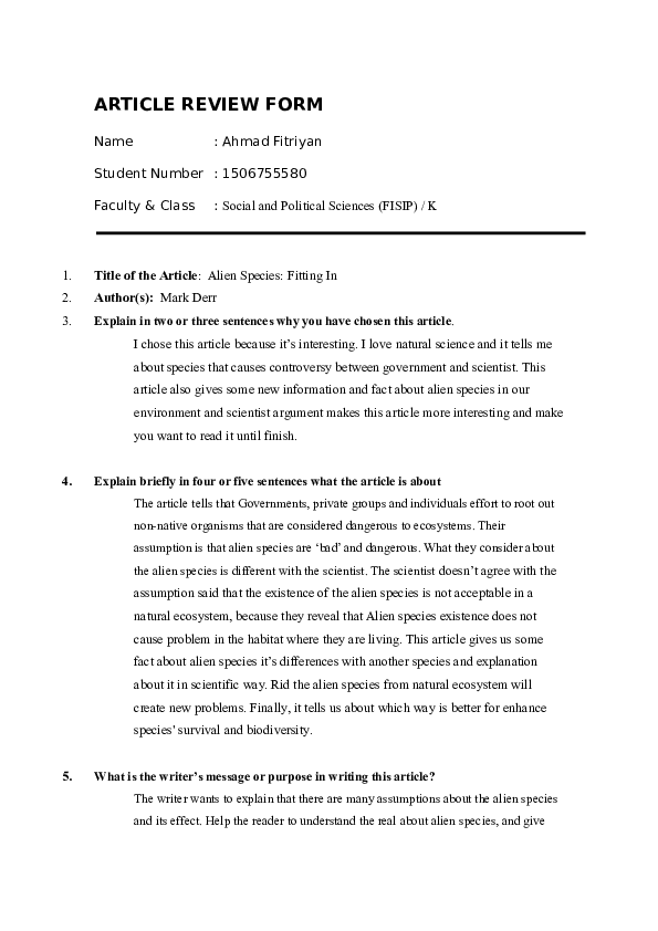 (DOC) ARTICLE REVIEW FORM