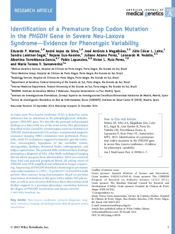 (PDF) Identification of a premature stop codon mutation in the PHGDH ...