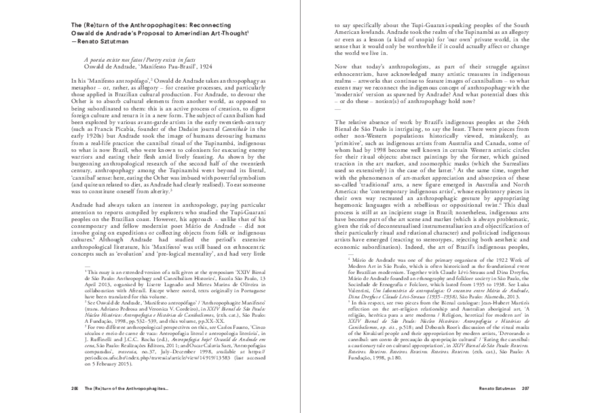 (PDF) "The (Re)turn of the Anthropophagites: Reconnecting Oswald de ...