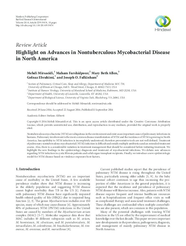 (PDF) Nontuberculous Mycobacterial Disease in Northern Australia: A Case Series and Review of ...