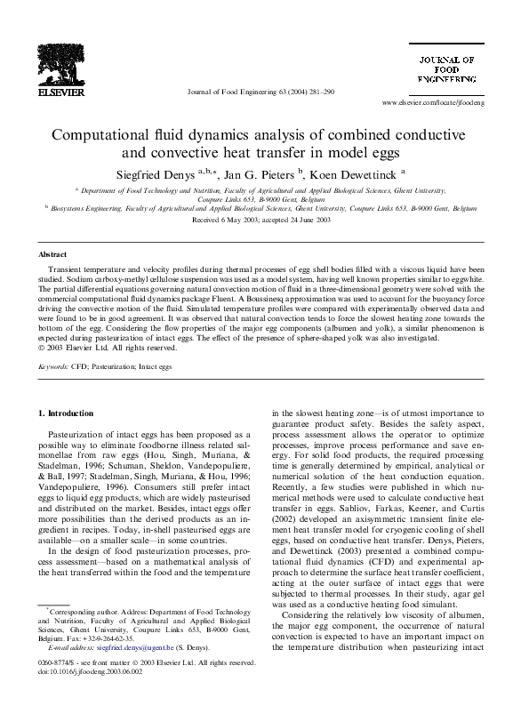 (PDF) Computational fluid dynamics analysis of combined conductive and convective heat transfer ...