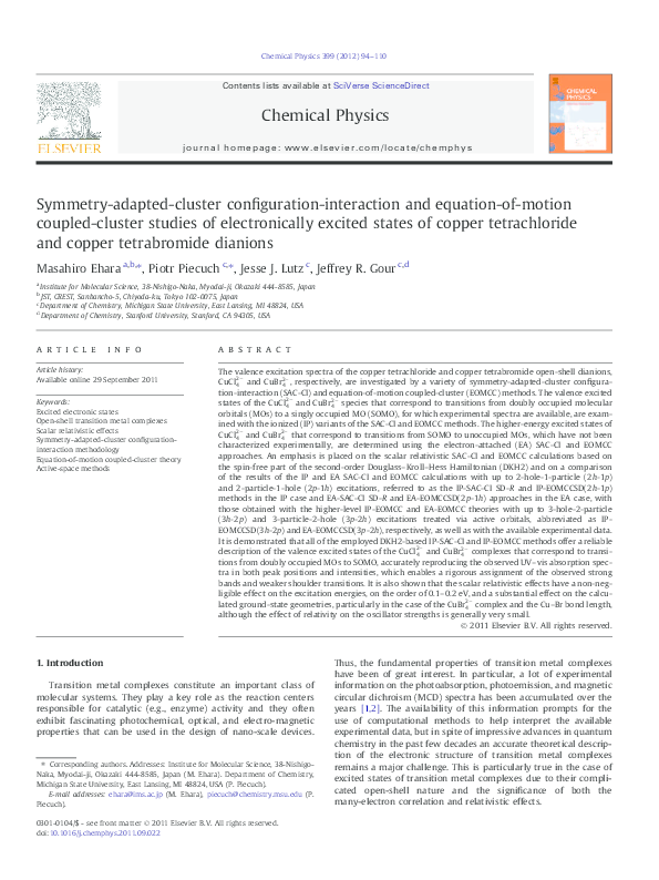Pdf Symmetry Adapted Cluster Configuration Interaction And Equation Of Motion Coupled Cluster