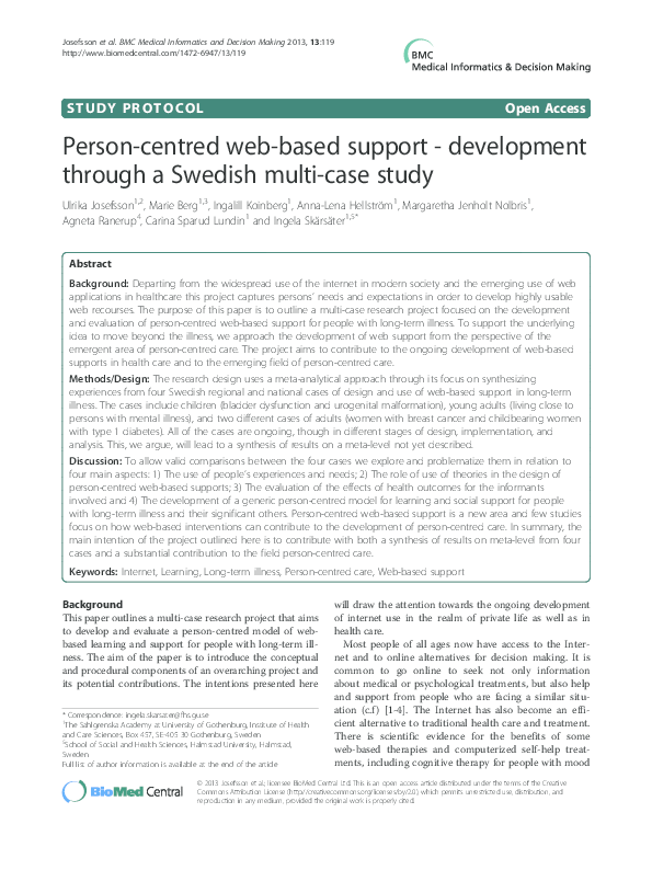 (PDF) Person-centred web-based support - development through a Swedish ...