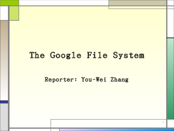 (PPT) The Google File System