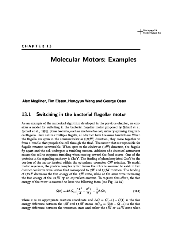 (PDF) Molecular Motors: Examples