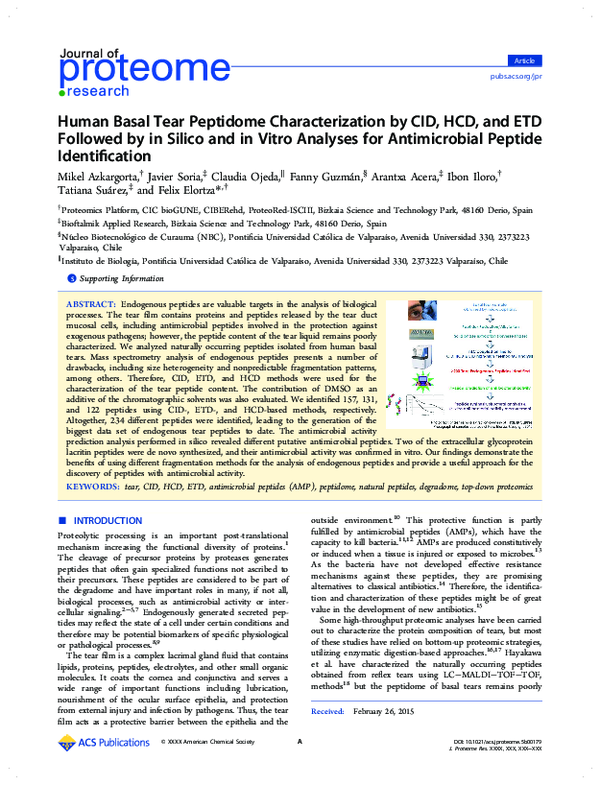 (PDF) Human basal tear peptidome characterization by CID, HCD and ETD ...