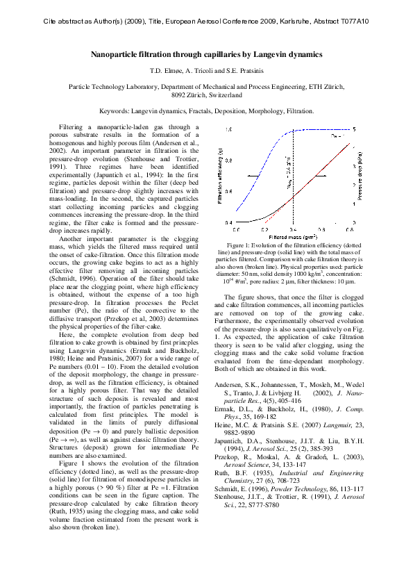(PDF) Nanoparticle filtration through capillaries by Langevin dynamics