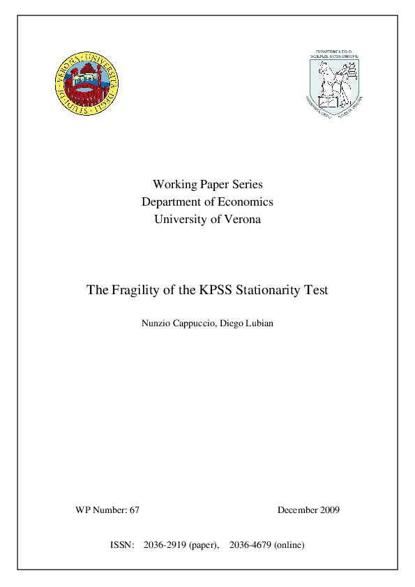 (PDF) The fragility of the KPSS stationarity test