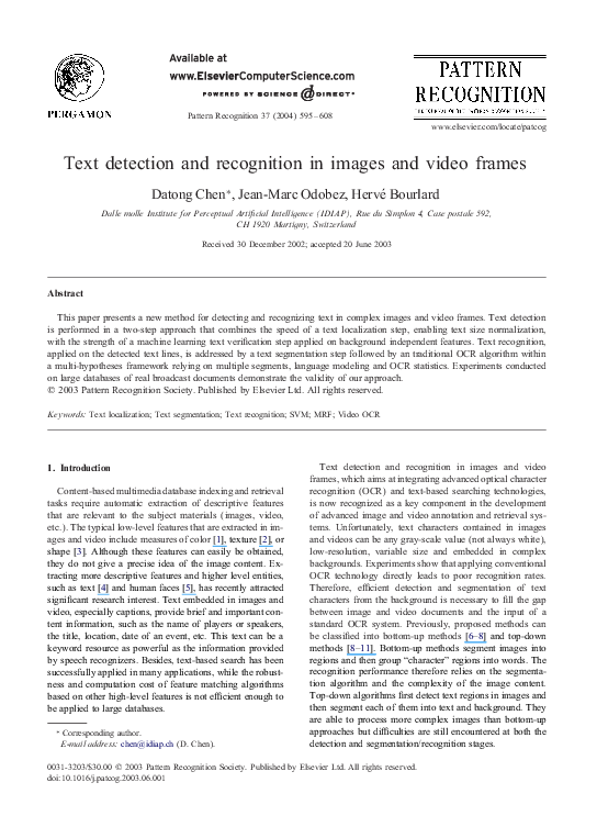 (PDF) Text detection and recognition in images and video frames