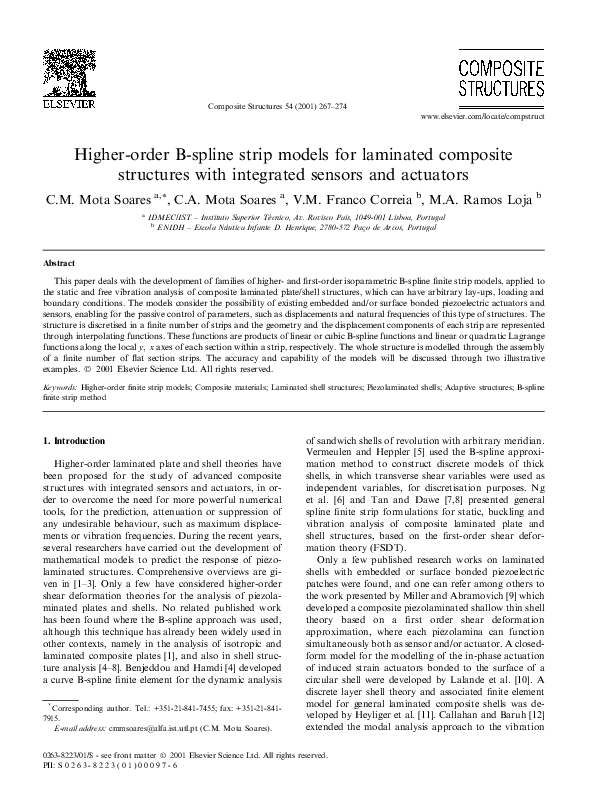 Pdf Higher Order B Spline Strip Models For Laminated Composite Structures With Integrated