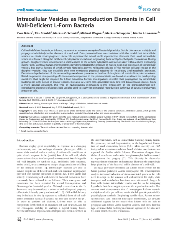 (PDF) Intracellular Vesicles as Reproduction Elements in Cell Wall ...