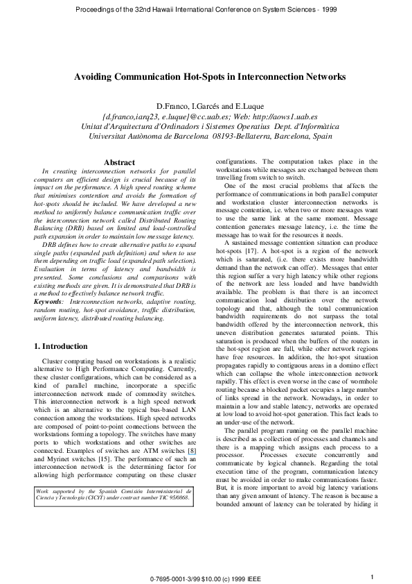 (PDF) Avoiding communication hot-spots in interconnection networks