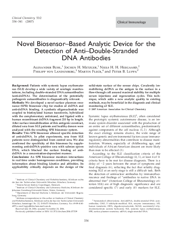 (PDF) Novel Biosensor-Based Analytic Device for the Detection of Anti ...