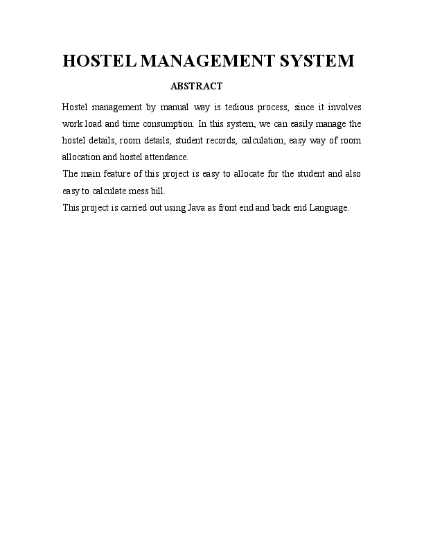 (DOC) HOSTEL MANAGEMENT SYSTEM
