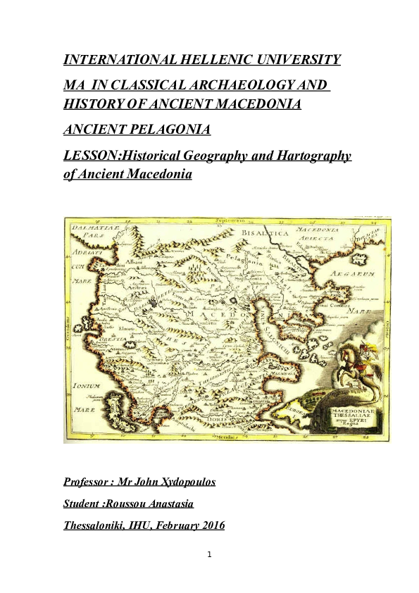 (DOC) Ancient Pelagonia, Historical Approachment and Archaeological ...